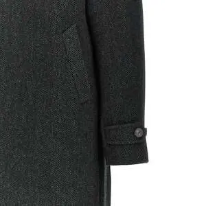 BRERAS Virgin Wool Herringbone Motif Coat