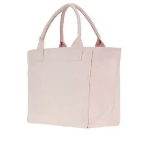 GANNI Canvas Shopping Bag With Raspberry Print - Pink