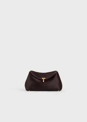 TOTEME Mini T-lock Pony Hair Clutch - Wine