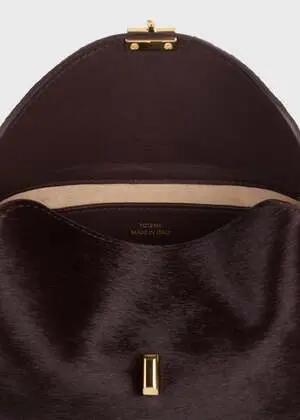 TOTEME Mini T-lock Pony Hair Clutch - Wine