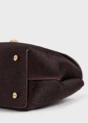 TOTEME Mini T-lock Pony Hair Clutch - Wine