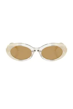 Miu Miu Round Frame Sunglasses - Opal Milk