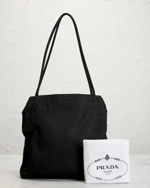 FWRD RENEW Prada Tessuto Tote Bag - Black