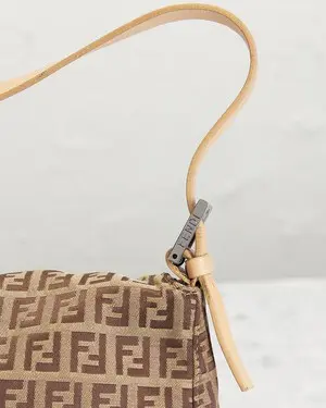 FWRD RENEW Fendi Zucchino Mama Baguette Shoulder Bag - Neutral