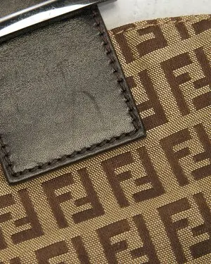 FWRD RENEW Fendi Zucchino Baguette Shoulder Bag - Brown