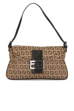 Fendi Zucchino Baguette Shoulder Bag - Brown