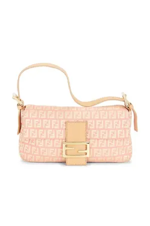 Fendi Zucchino Baguette Shoulder Bag - Pink