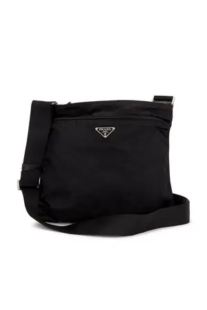 Prada Tessuto Flat Messenger Bag - Black