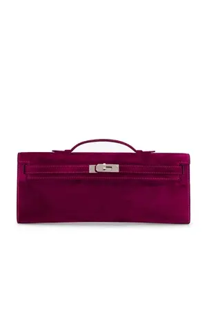 Hermès Kelly Cut Pochette In Burgundy Suede - Anemone