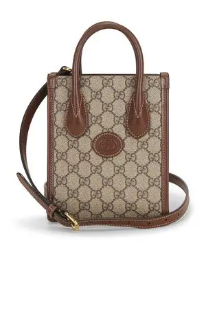 Gucci Gucci Retro Interlocking G Mini Tote Bag In Neutral Brown