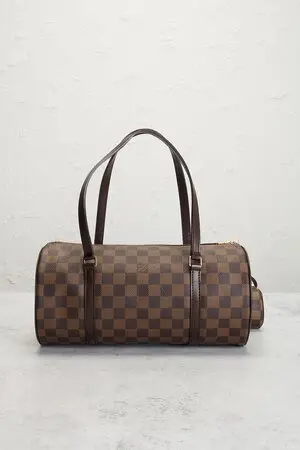 LOUIS VUITTON Damier Ebene Papillon 30 Handbag & Mini Pouch Set - Brown
