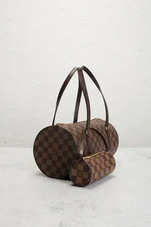 LOUIS VUITTON Damier Ebene Papillon 30 Handbag & Mini Pouch Set - Brown