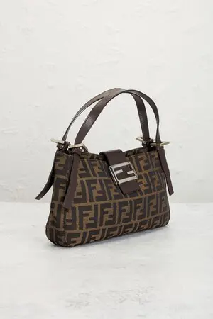 Fendi Zucca Monogram Shoulder Bag - Brown