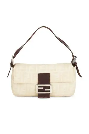 Fendi Zucca Baguette Shoulder Bag - Neutral