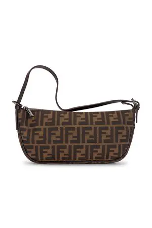 Fendi Zucca Pochette Shoulder Bag - Brown