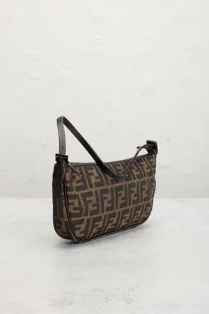 Fendi Zucca Pochette Shoulder Bag - Brown