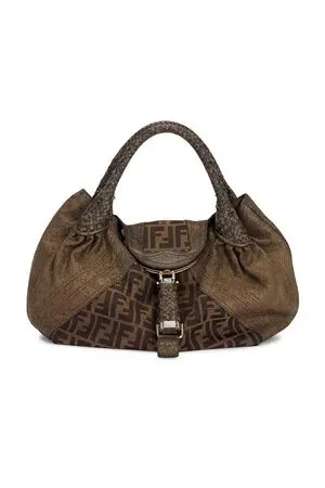 Fendi Zucchino Spy Handbag - Brown