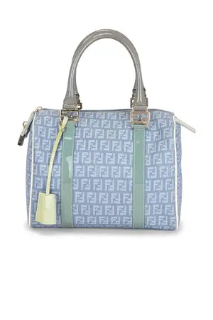 Fendi Zucchino Boston Bag - Blue