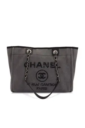 CHANEL Chanel Small Deauville Tote Bag In Grey