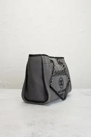 Chanel Small Deauville Tote Bag - Gray