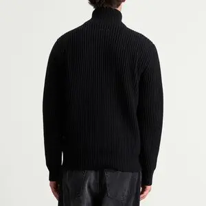MAISON MARGIELA Zip Through High Neck Jumper - Black