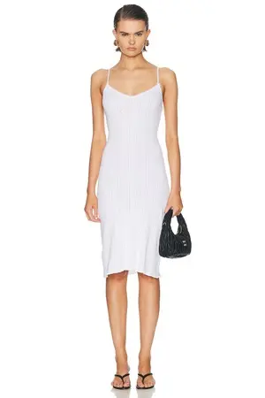 COU COU The Midi Slip Dress - White