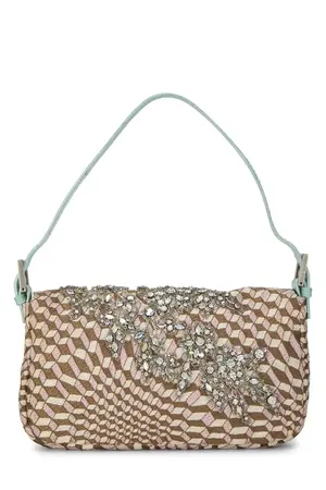 Fendi Multicolor Canvas Embellished Baguette
