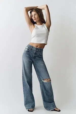 Hudson Jeans Rylee Low-rise Loose Wide-leg Jeans - Dark Denim