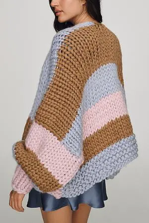 HOPE MACAULAY Noa Wool Chunky Knit Cardigan