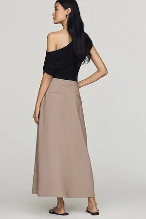 Anthropologie Crossover Wrap Maxi Skirt
