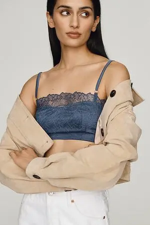 LYREBIRD Embroidered Bralette - Dark Slate
