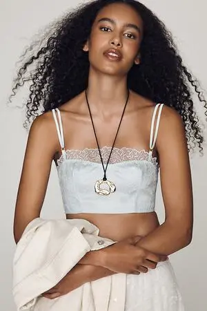 LYREBIRD Embroidered Bralette - Light Blue