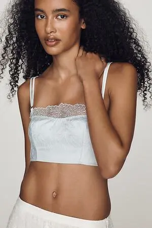 LYREBIRD Embroidered Bralette - Light Blue