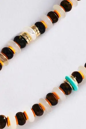 Anthropologie Beaded Statement Necklace - Brown