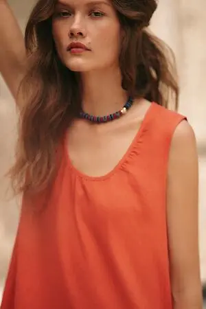 Anthropologie Beaded Statement Necklace - Plum