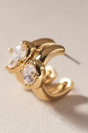 Anthropologie Toi Et Moi Bezel Hook Earrings