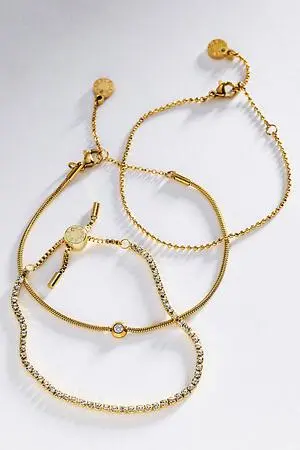 Baublebar Cathere Water-resistant Bracelets, Set Of 3 - Gold