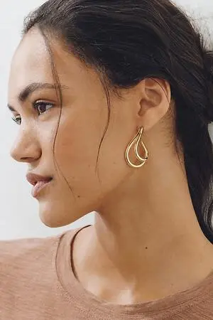 Anthropologie Twisted Teardrop Earrings - Gold
