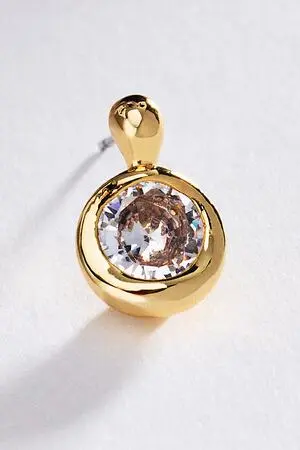 Anthropologie Bezel Crystal Post Earrings - Gold
