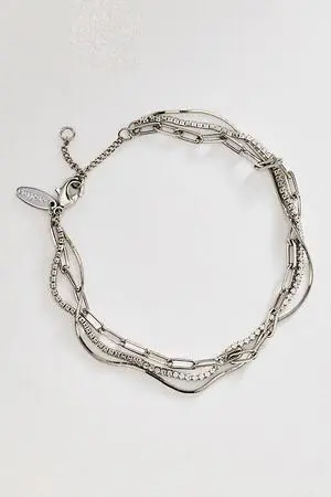 Anthropologie Fluid Layers Bracelet Silver