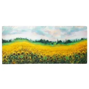 ANNETTE AMOROSO Girasoli Sunflower Silk Satin Scarf