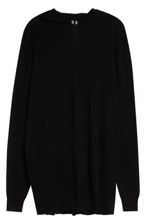 Rick Owens Oversize Hooded Wool Sweater - Black