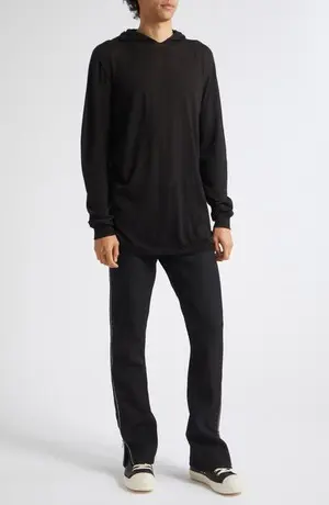 Rick Owens Oversized Hooded Wool Sweater - Black