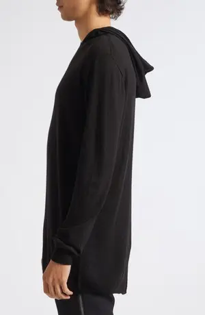 Rick Owens Oversized Hooded Wool Sweater - Black