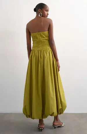 Topshop Premium Strapless Bubble Hem Dress