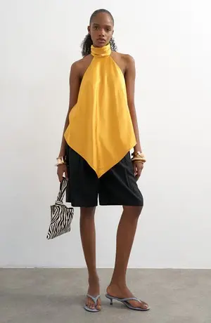 Topshop Backless High Neck Halter Top