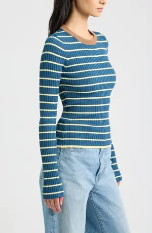 Solid & Striped The Dora Long Sleeve Ribbed Knit Top