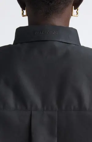Balenciaga Organdi Cotton & Silk Poplin Button-up Shirt