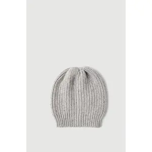 Brunello Cucinelli Cashmere And Silk Diamond Yarn Knit Beanie - Pebble