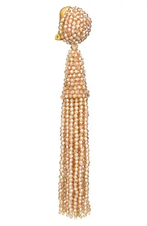 Oscar De La Renta Beaded Conical Tassel Drop Earrings
